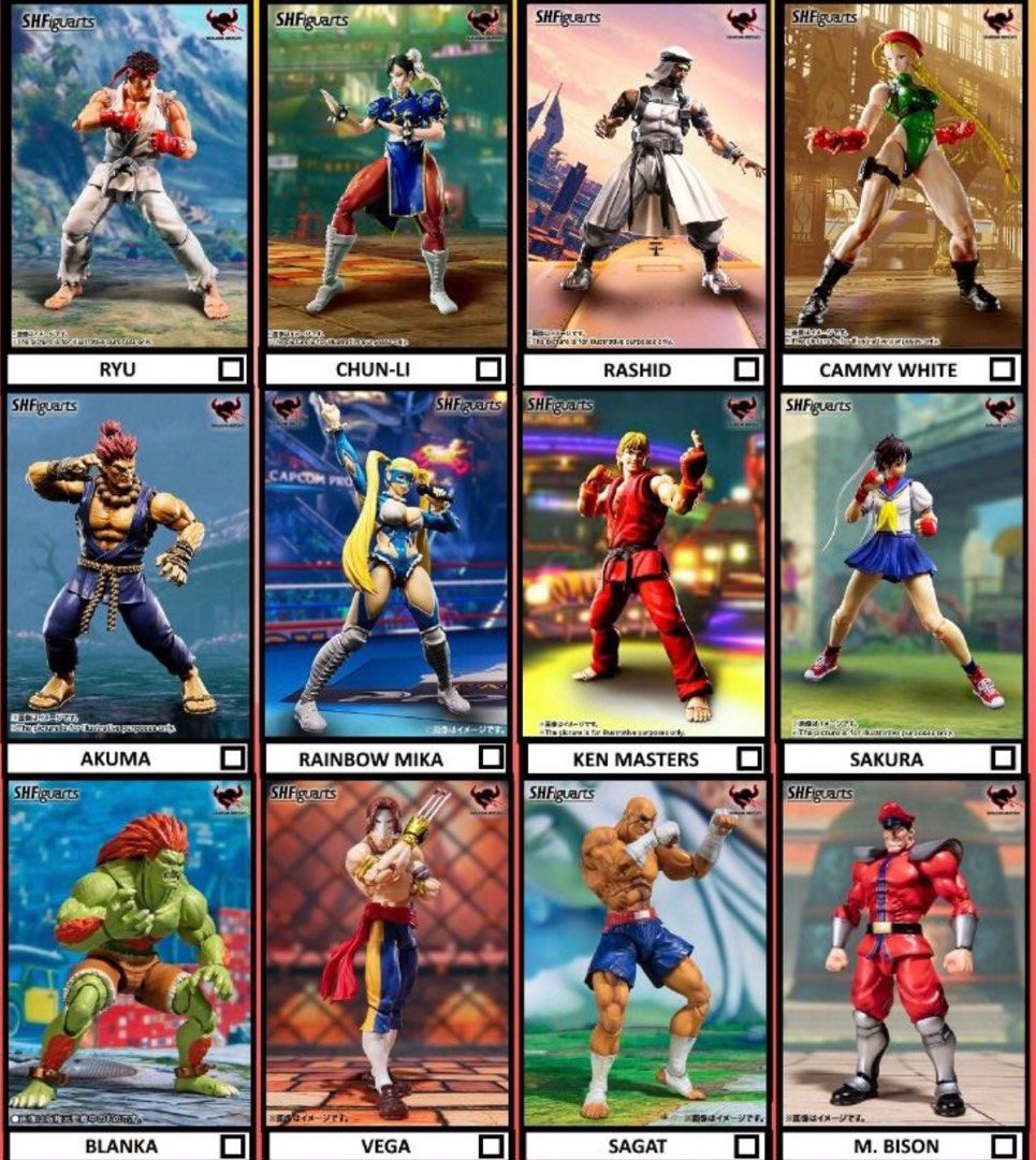 Sale! Ultra Rare, Rare and HTF Set of 13 SHF Figuarts Street Fighter ...