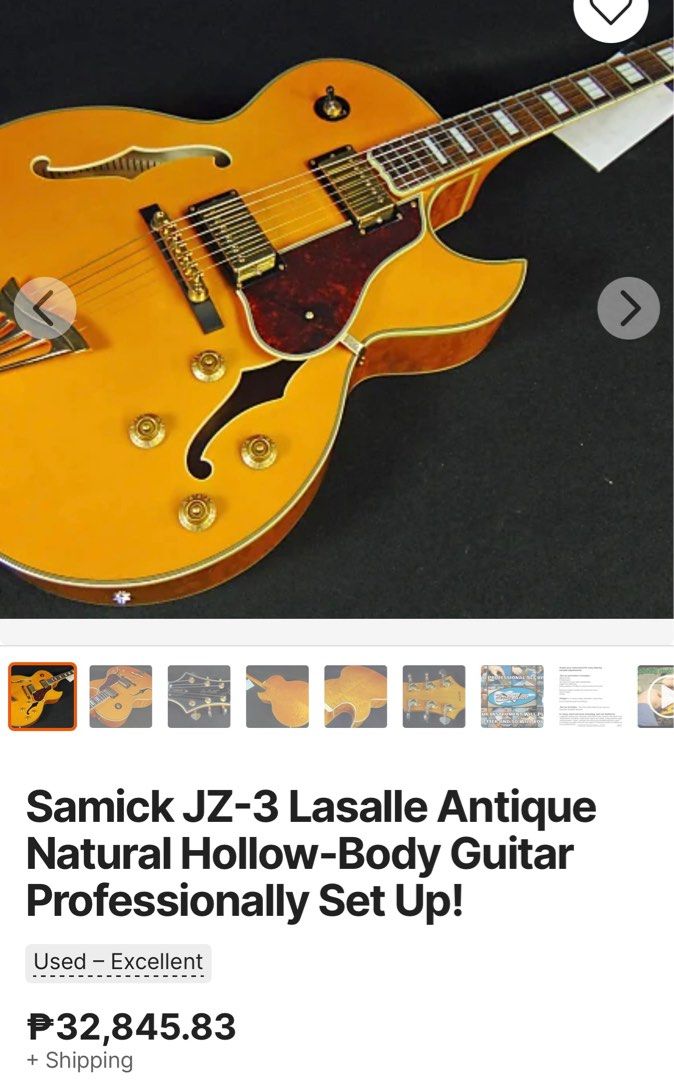 Samick jz-3 lassale Antique natural hollow body greg bennett design ...