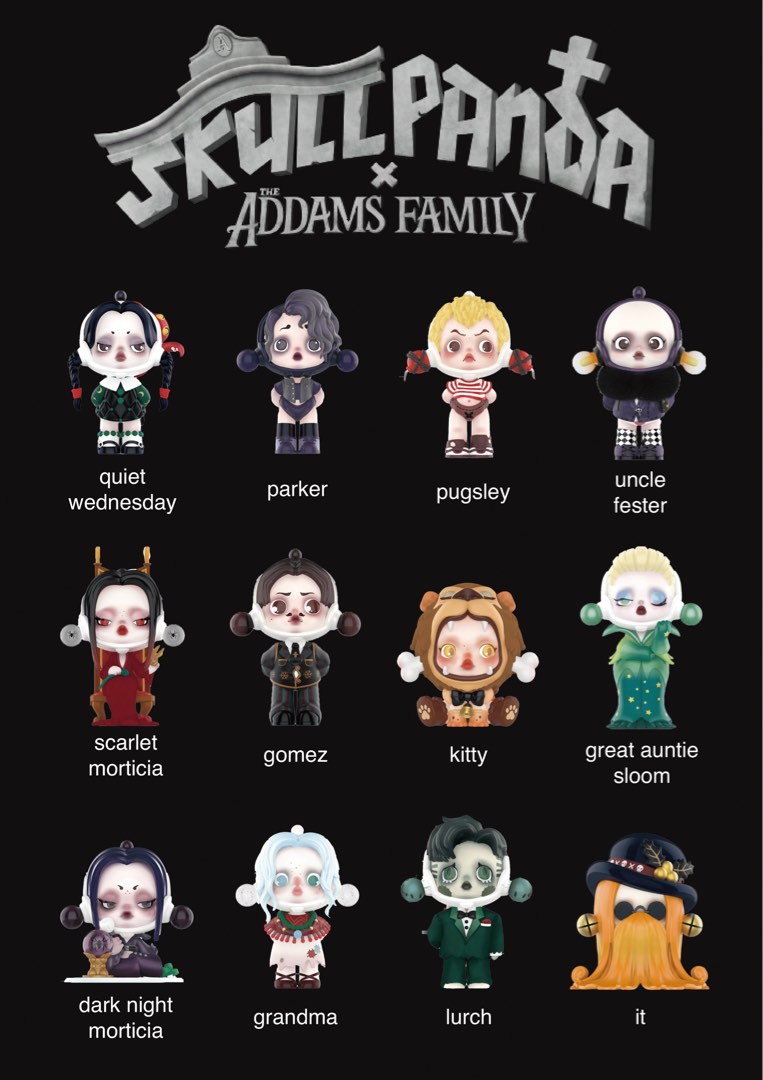 Skullpanda Addams Family full Set Basic Design, Hobbies & Toys, Toys ...