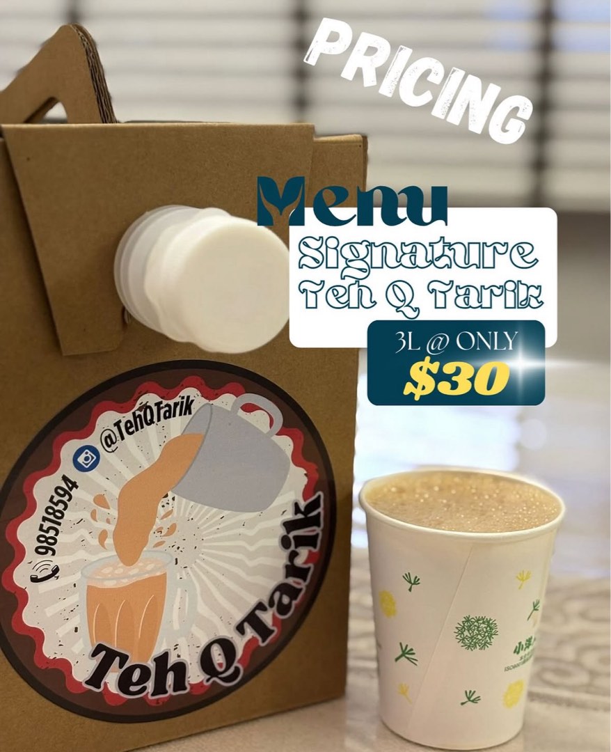Teh Q Tarik - Signature Teh Tarik (3L), Food & Drinks, Beverages on Carousell