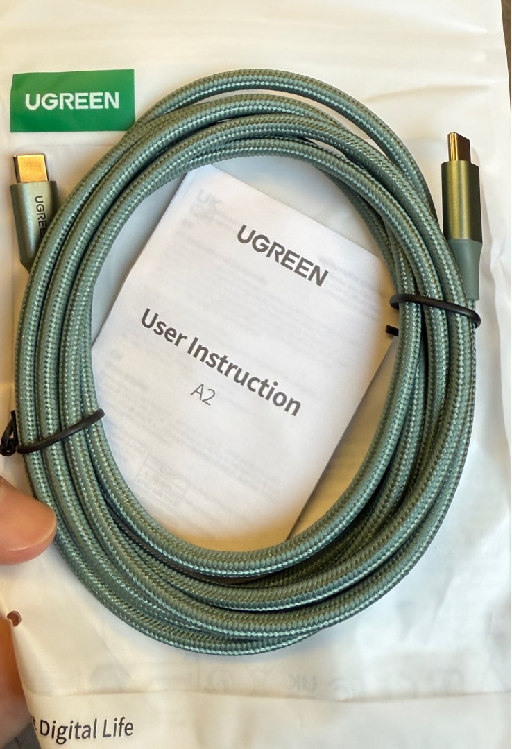 Ugreen USB-C to USB-C Cable 2m (Green) type c usb c cable 100W, Mobile ...