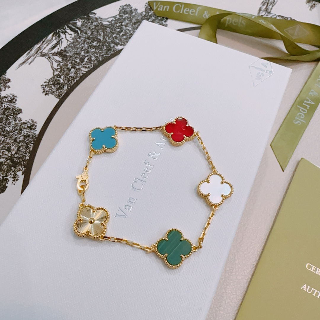 VCA Rainbow Color Bracelet V Gold Material Series, Women's Fashion ...