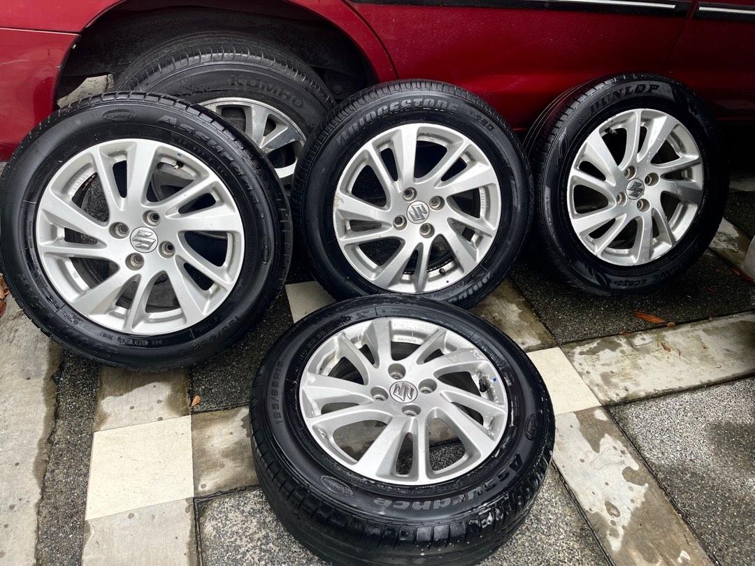 15s Mags tires 185/65 PCD 100, Car Parts & Accessories, Mags and Tires ...