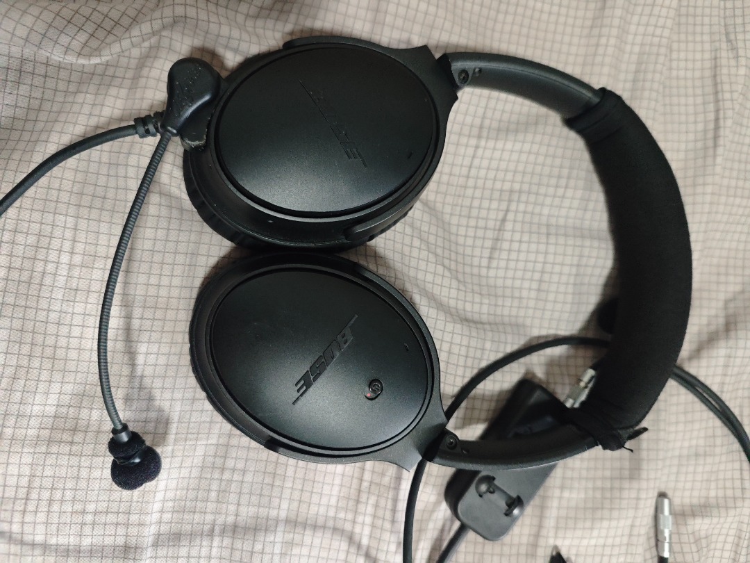 Bose QC25 headset + Uflymike = 2 pin noise cancelling aviation headset ...