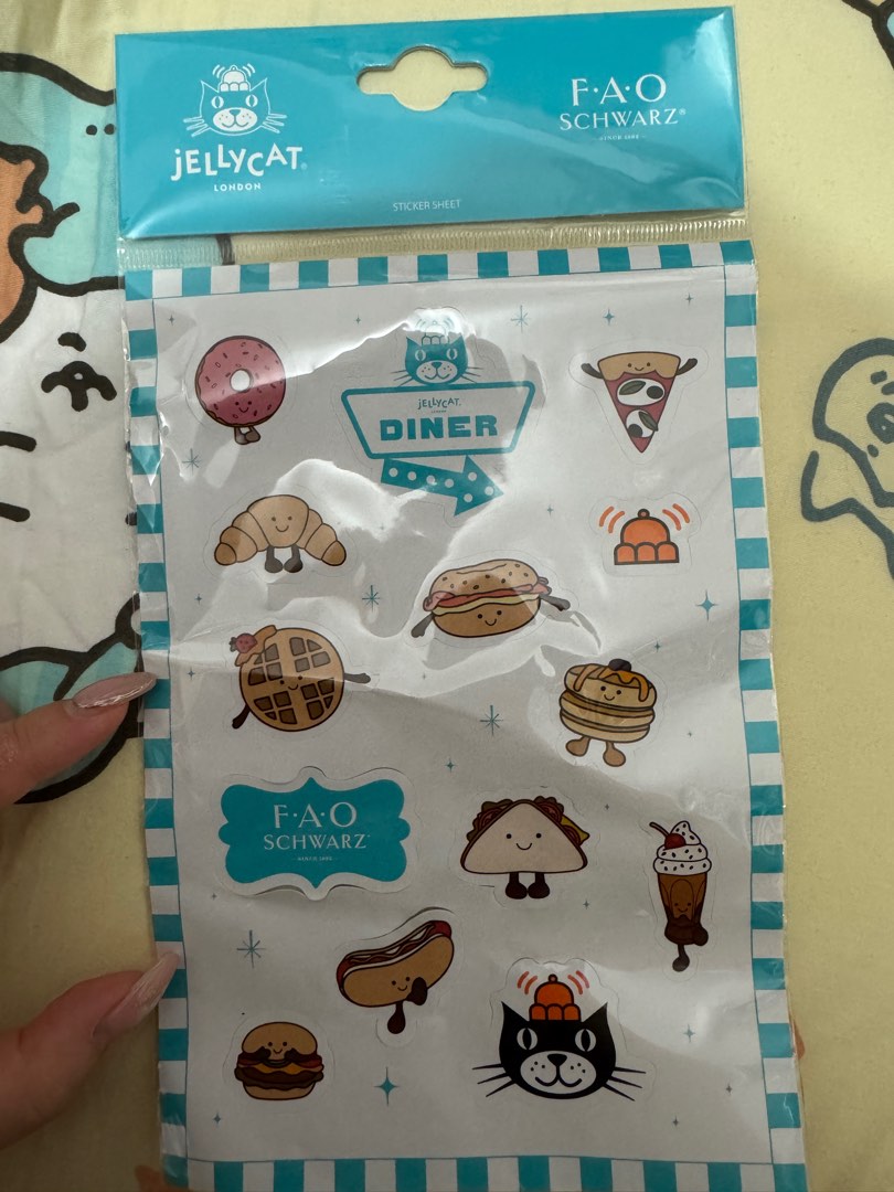 Jellycat London Diner Sticker Sheet 貼紙（pancake/熱狗/waffle)食物, 興趣及遊戲, 玩具 ...