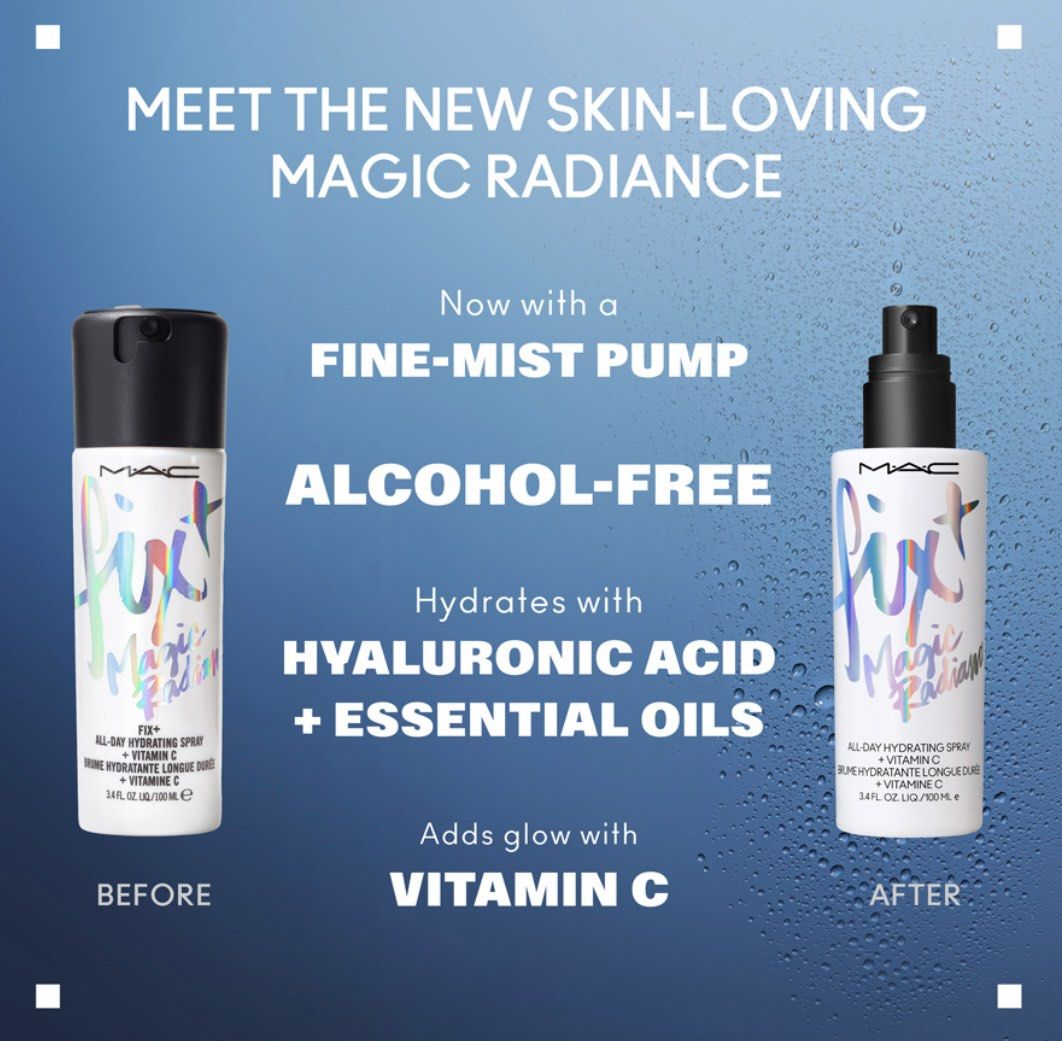 MAC COSMETICS FIX+ Magic Radiance All-Day Hydrating Spray + Vitamin C ...