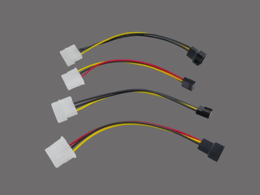 MOLEX to 3-PIN 12V PC CASE FAN POWER ADAPTER CABLE, 1-PC per ORDER ...