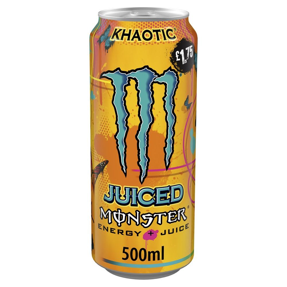 Monster Energy Khaotic 500ml (UK Version) 魔爪熱帶水果&香橙味能量飲品(英國增量版), 嘢食 & 嘢 ...