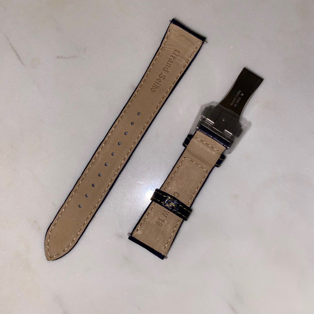 Original Grand Seiko Deployant Clasp with Navy Alligator Strap, Men's ...