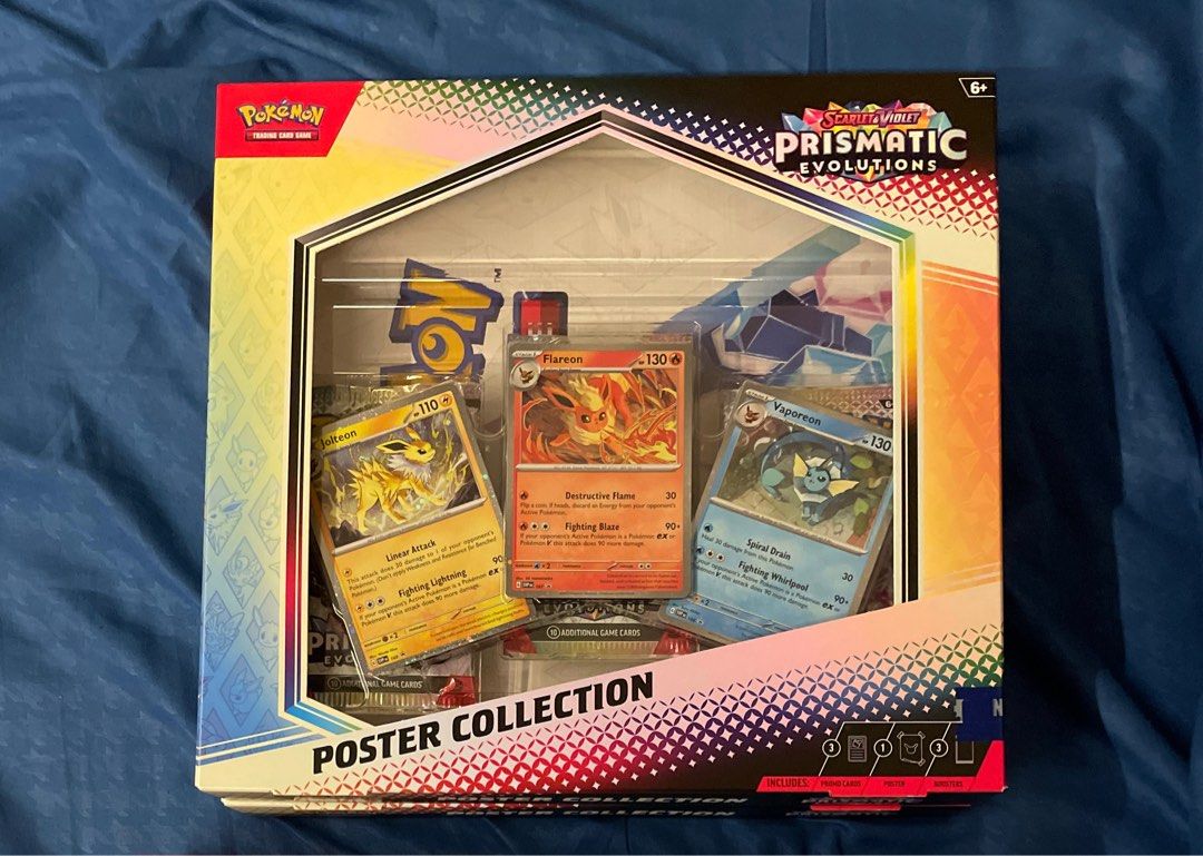 Pokemon Prismatic Evolutions Poster Collection & Reshiram EX Box ...