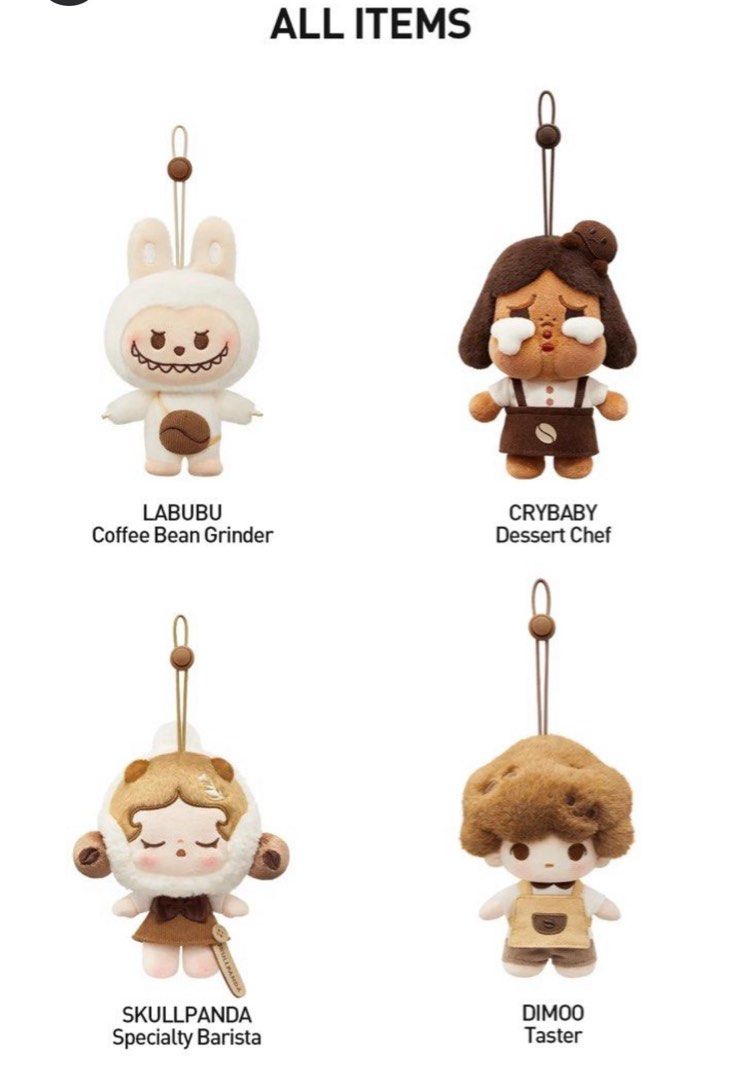 Popmart Coffee factory plush labubu crybaby dimoo Skullpanda labubu ...