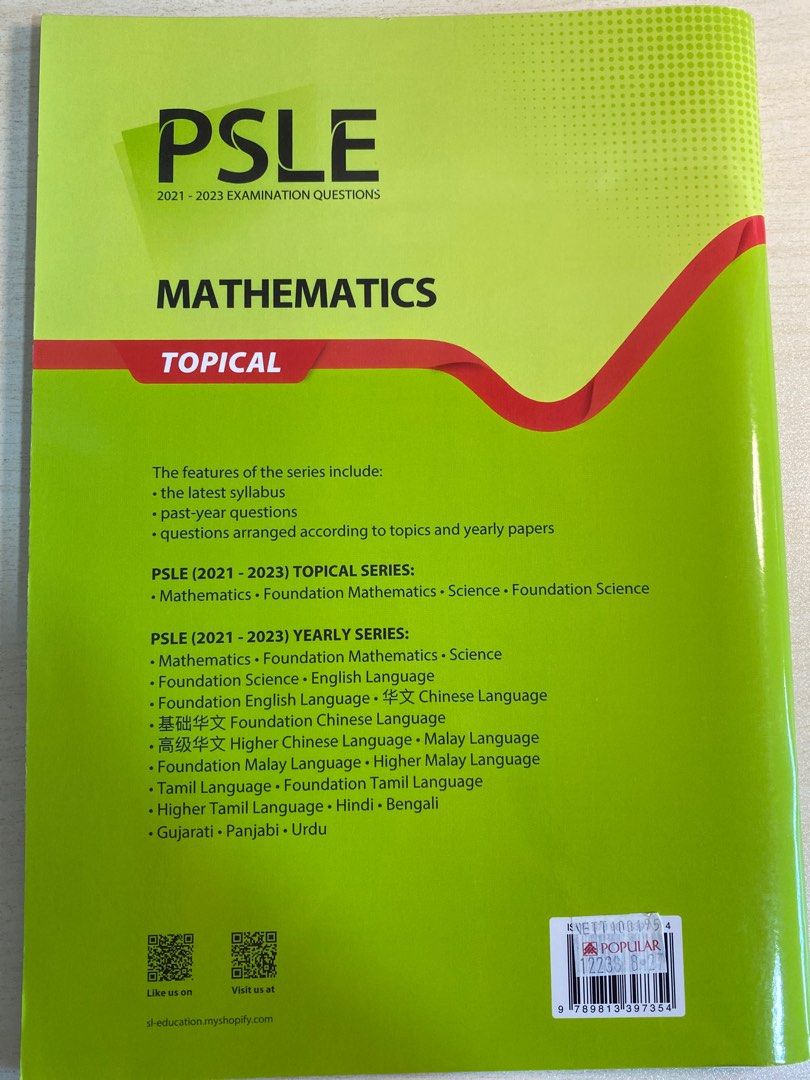 PSLE Mathematics Topical Exam 2021-2023, Hobbies & Toys, Books ...
