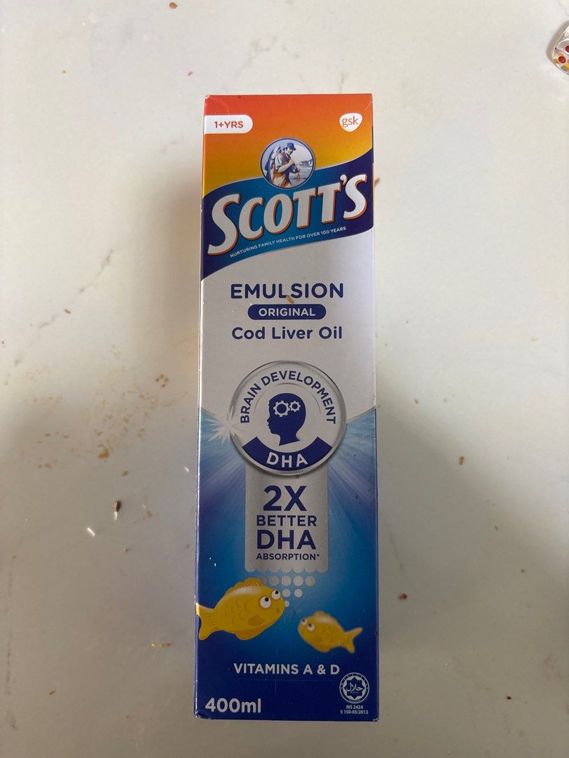 Scott's Emulsion Original Cod Liver Oil 400ml, Health & Nutrition ...