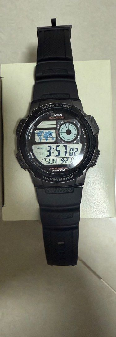 Casio World Time Digital Watch AE-1000W, Men's Fashion, Watches ...