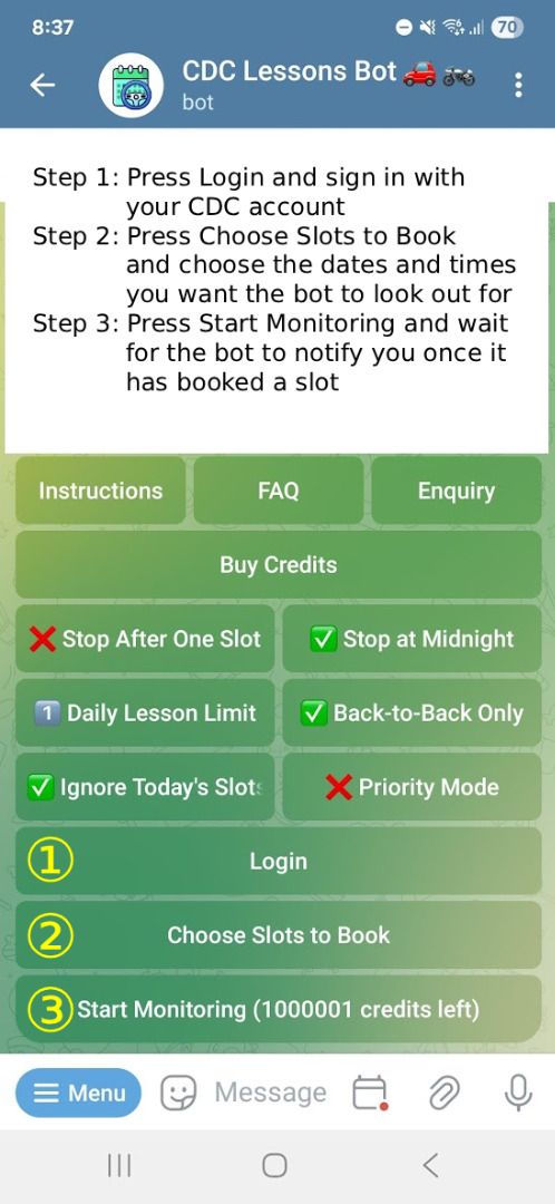 CDC Practical Lessons Booking Bot 🚗 🏍️, Computers & Tech, Parts & Accessories, Software on Carousell