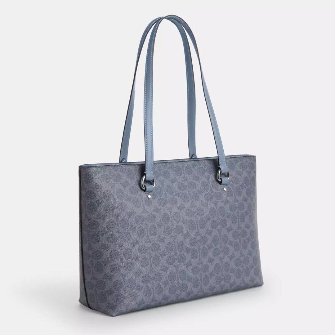 Coach Station Tote Bag with Signature Canvas in Chambray, Luxury, Bags ...