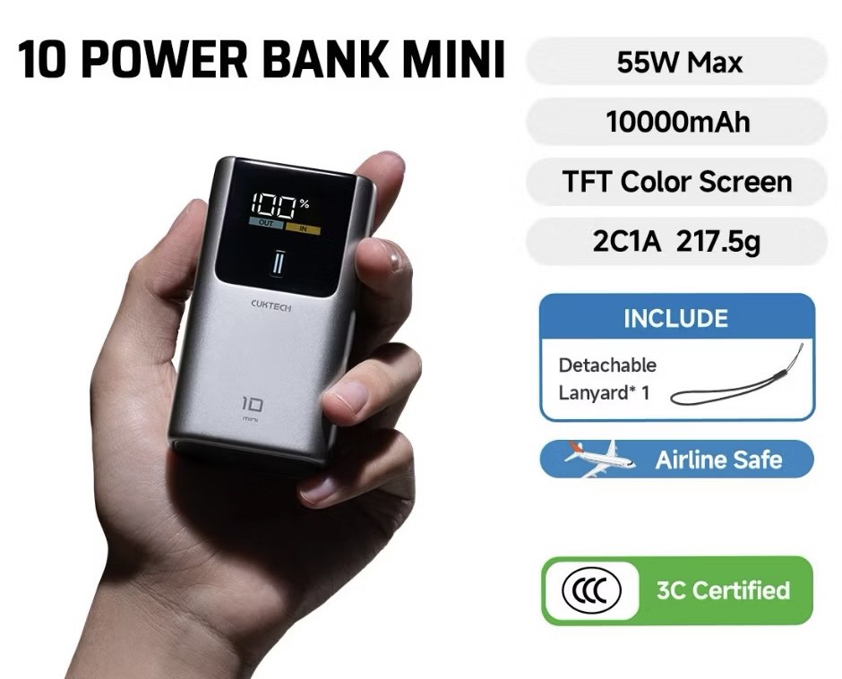 Cuktech 10 Mini Powerbank 10,000mAh 55W, Mobile Phones & Gadgets ...