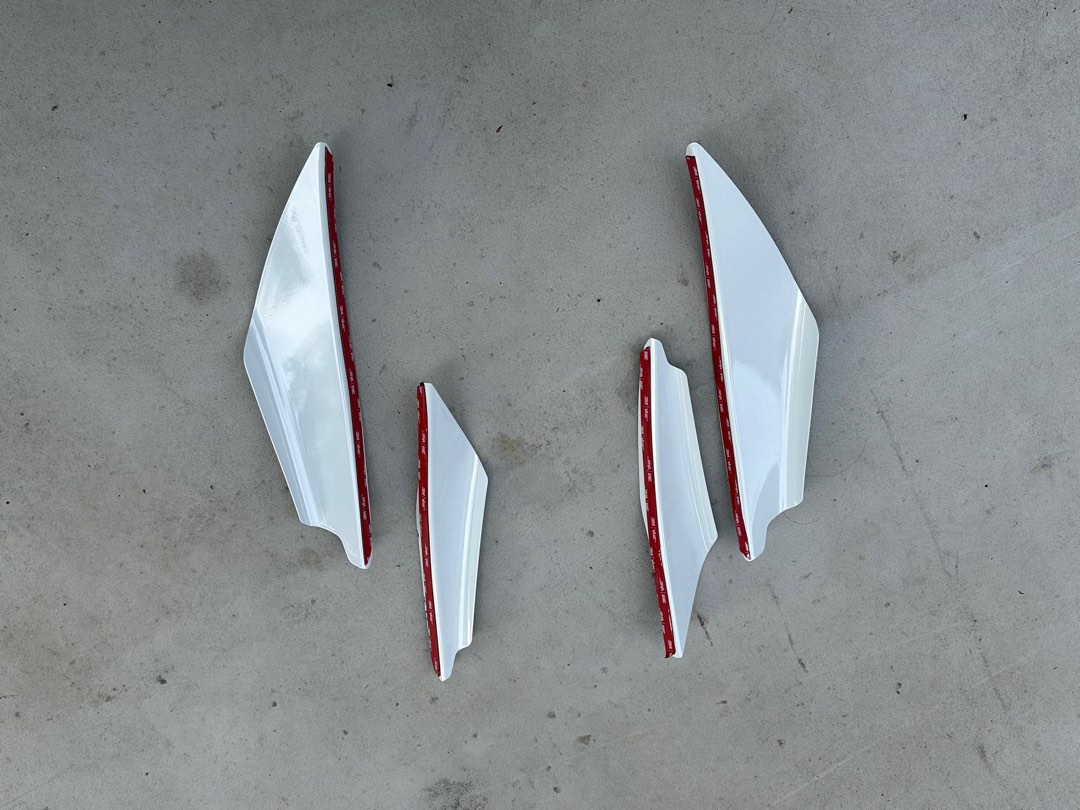 Custom front bumper canards (fully painted - Carrera White), Car ...