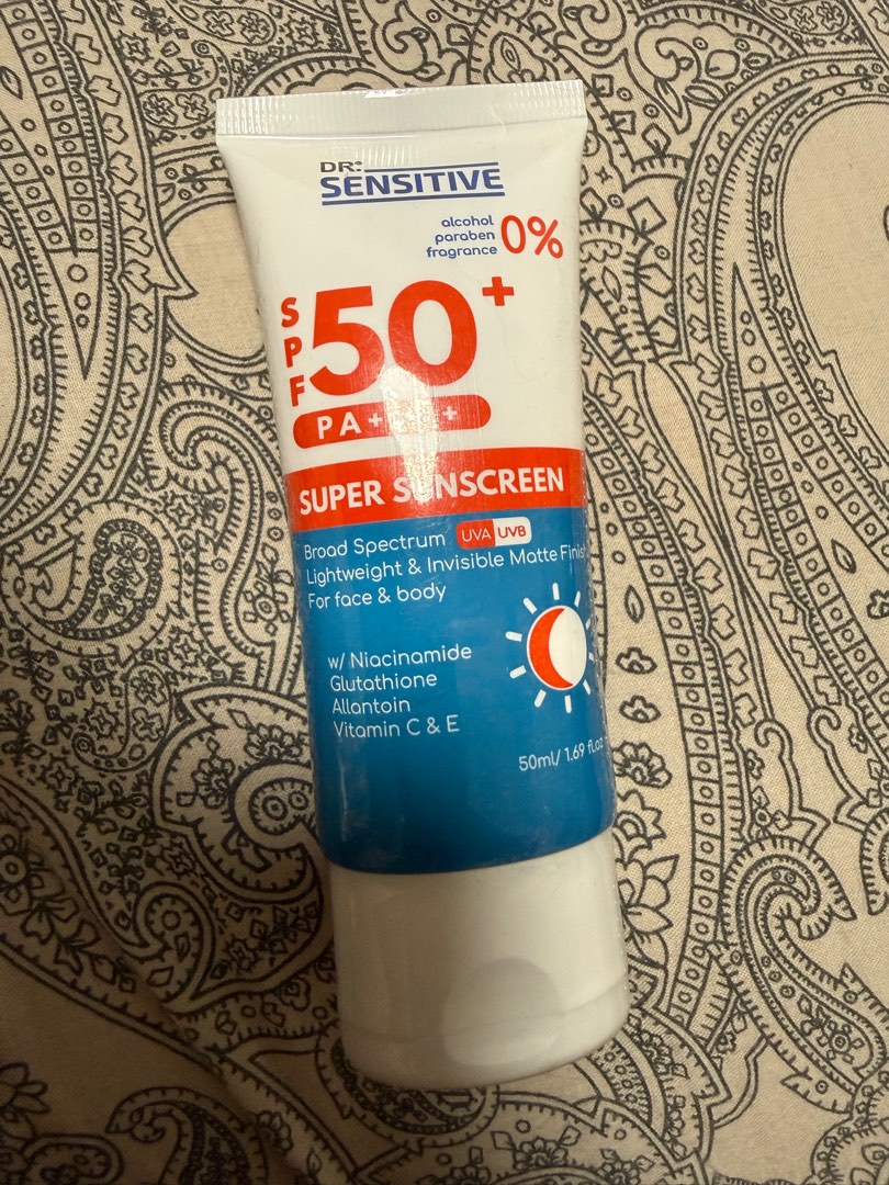 DR. SENSITIVE Super Sunscreen SPF 50+ PA++++ (50ml), Beauty & Personal ...