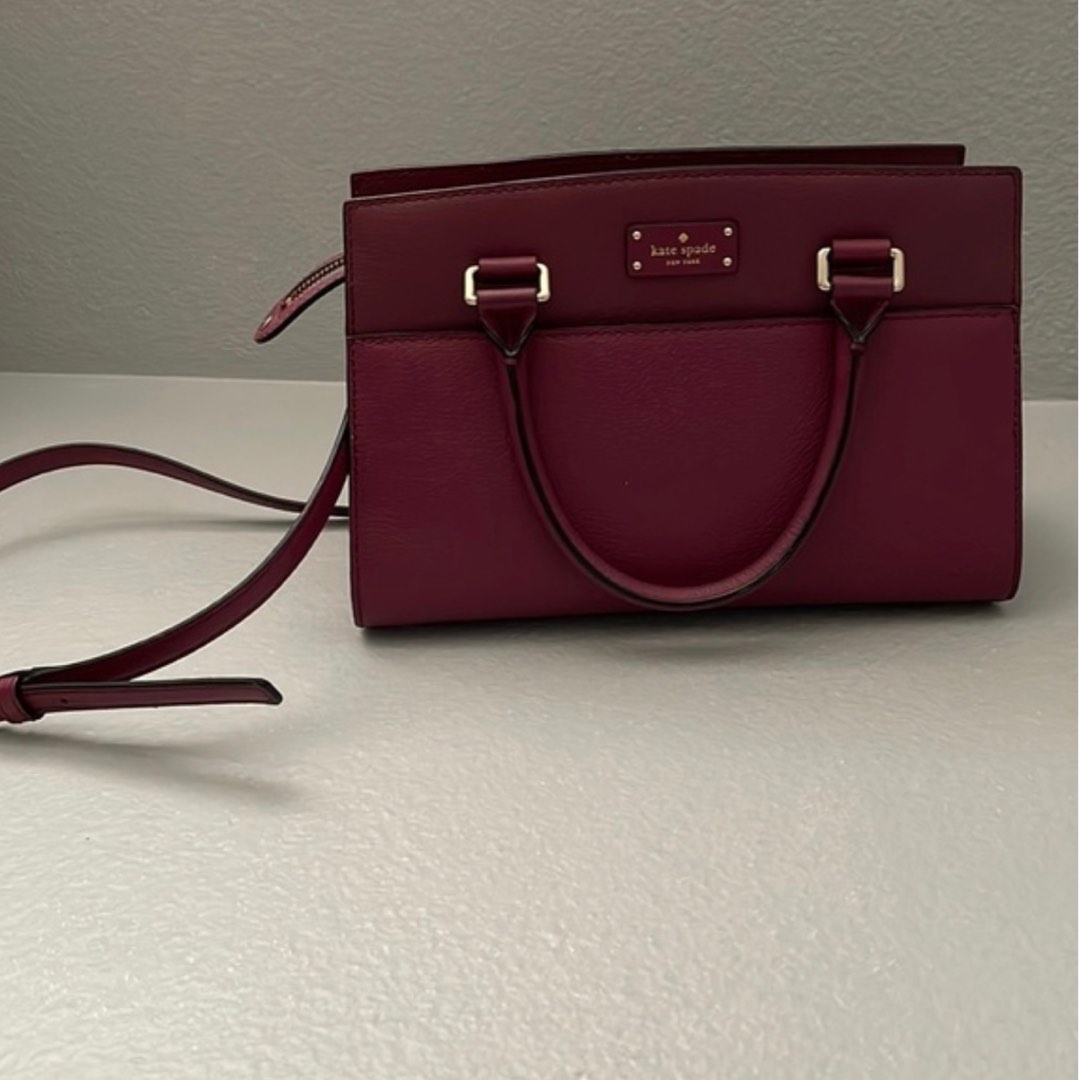 Kate Spade Bag Maroon ORIGINAL, Fesyen Wanita, Tas & Dompet di Carousell