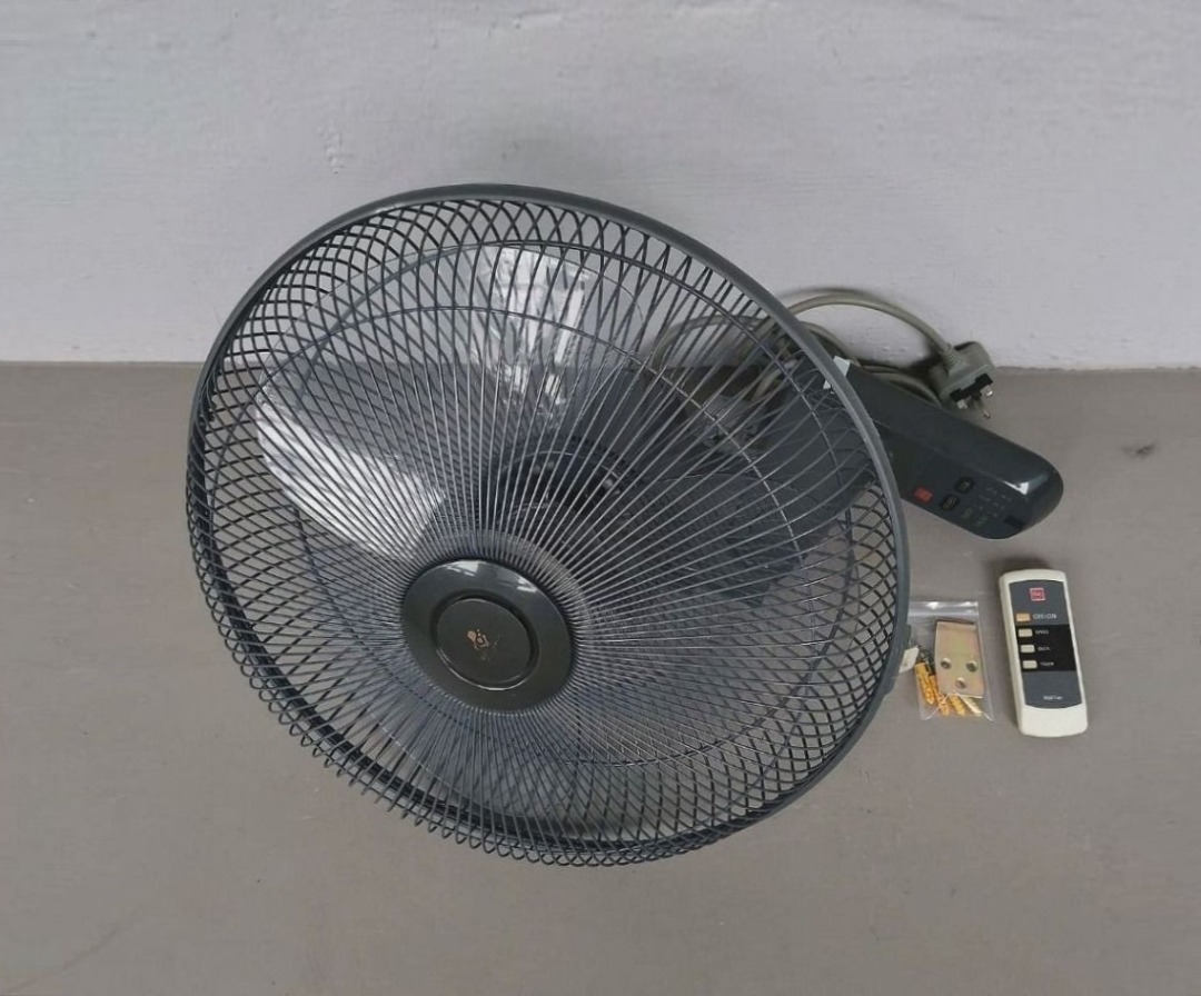 KDK 16" Wall Fan with wall bracket & remote controller, Furniture ...
