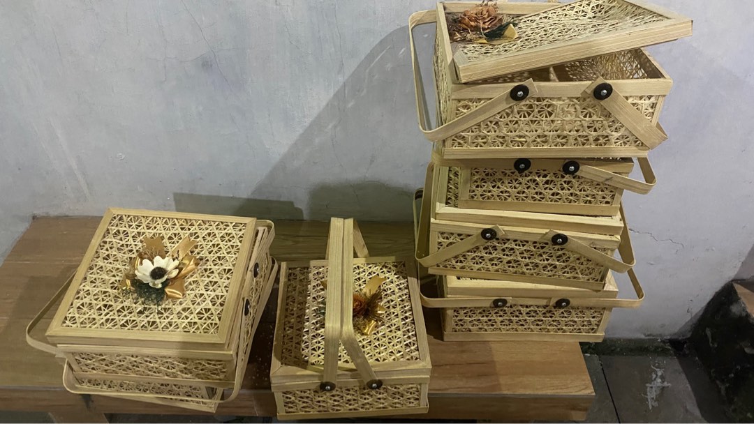 Keranjang Anyaman bekas Hantaran Seserahan Nikahan Hampers Keranjang ...