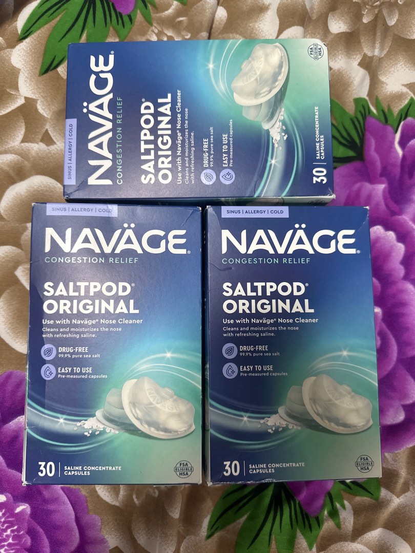 Navage Saltpod Original Nasal Rinse Capsules, Health & Nutrition ...