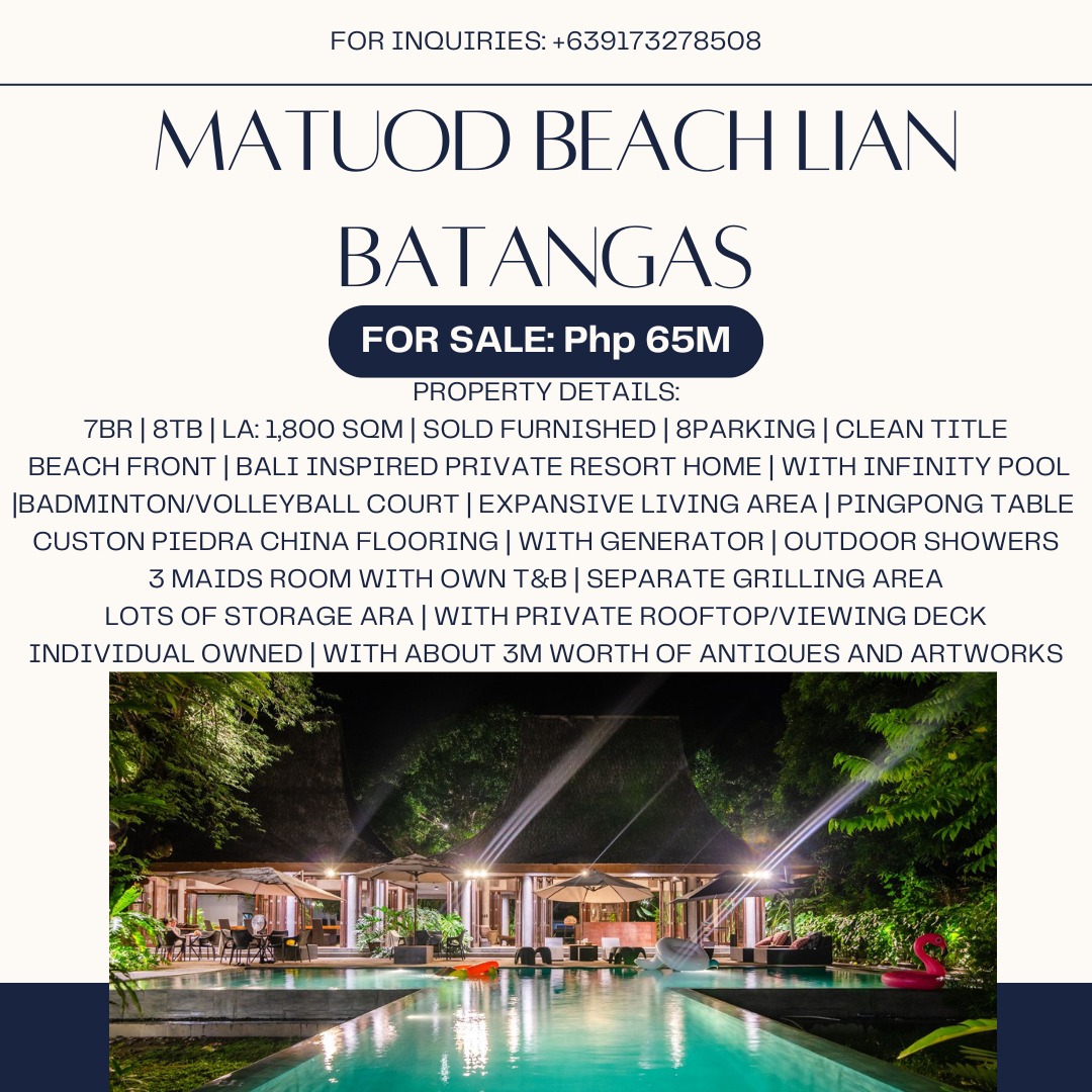 **one away** 7br br Bali inspired private resort home IN MATUOD BEACH ...