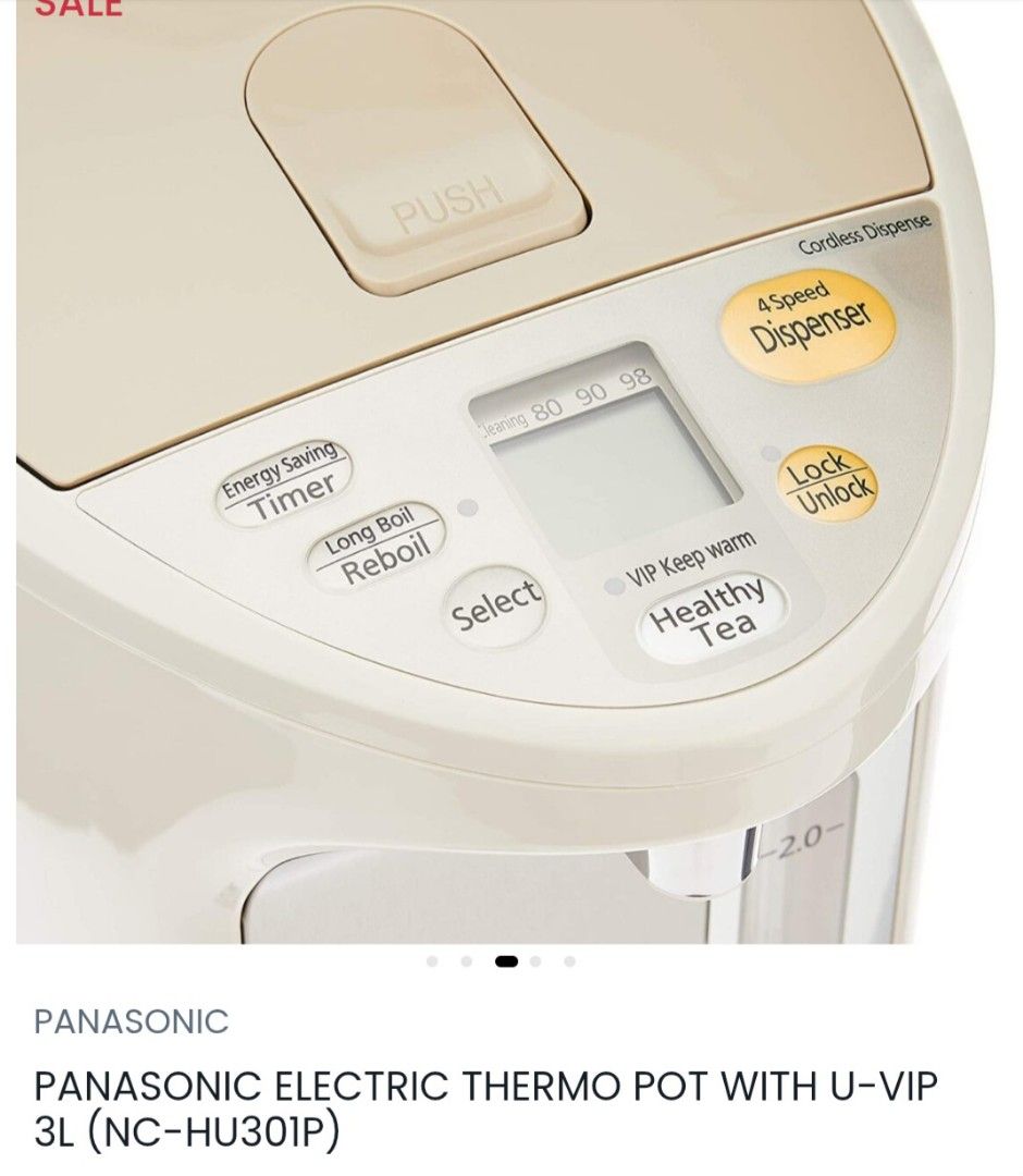 Panasonic Electric Thermo Pot 3L (NC-HU301P), TV & Home Appliances ...