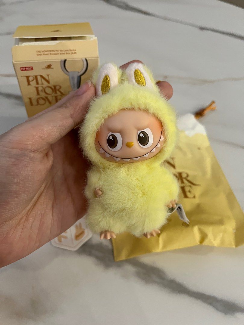 Popmart Labubu Pin for Love Yellow “F” blind box, Hobbies & Toys, Toys ...