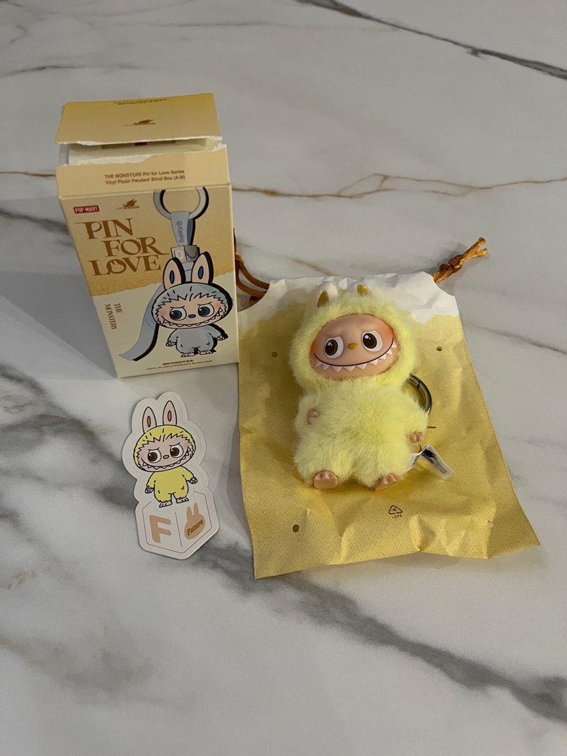 Popmart Labubu Pin for Love Yellow “F” blind box, Hobbies & Toys, Toys ...