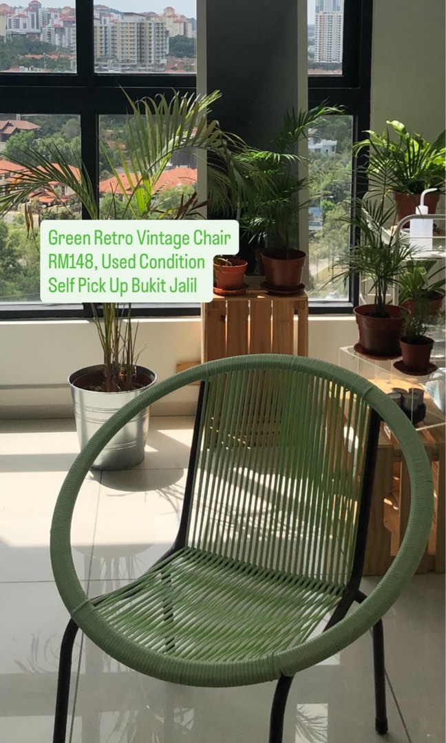 Retro Vintage Green Chair, Furniture & Home Living, Furniture, Chairs ...