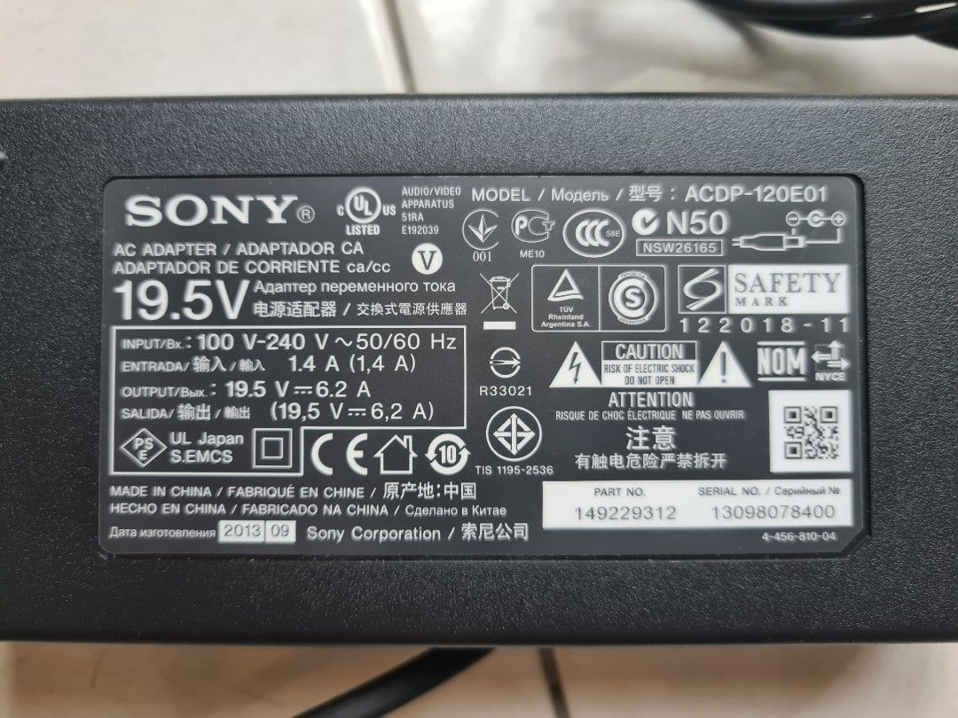 Sony LED TV power Adapter- ACDP-120E01, TV & Home Appliances, TV ...