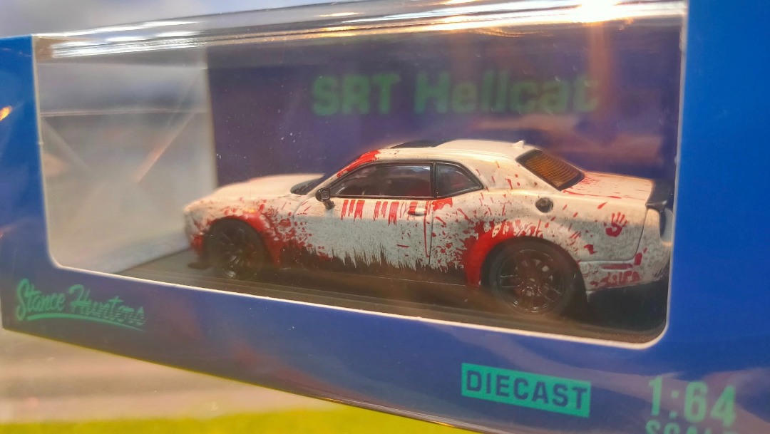 Stance Hunters 1/64 Dodge Challenger SRT Ice Blue Hellcat Diecast Model ...