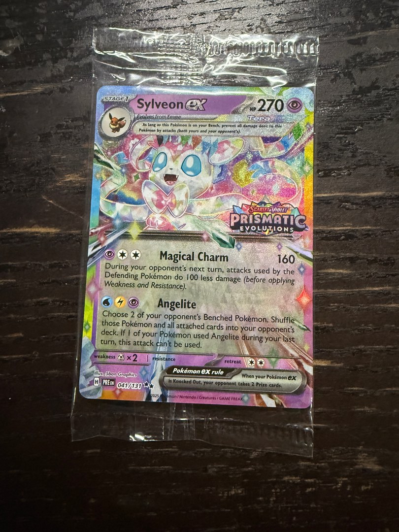 Sylveon ex prismatic stamped eevee promo pokemon card, Hobbies & Toys ...