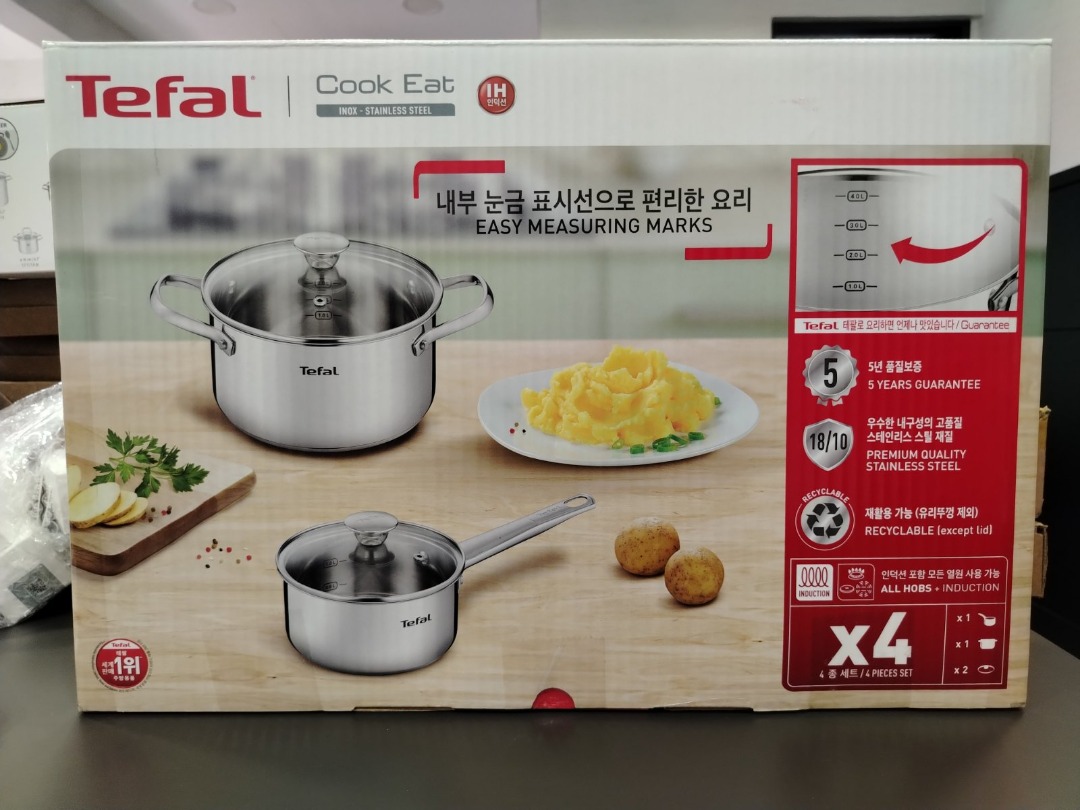 Tefal Cook Eat stainless steel cookware set, Furniture & Home Living ...