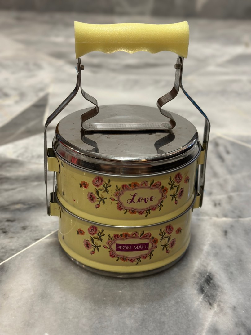 Traditional 2 Tier Lunch Box Mangkuk Tingkat, Furniture & Home Living ...