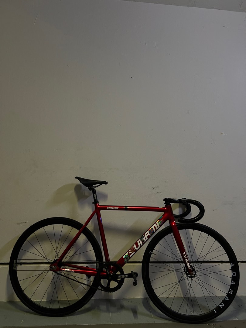 Tsunami SNM100 Fixed Gear Bike - Red, Sports Equipment, Bicycles ...