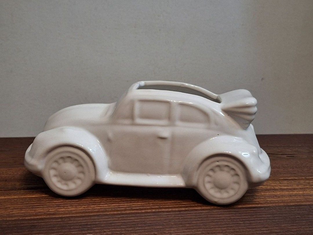 White Ceramic Planter Classic Volkswagen Beetle 💐, Furniture & Home ...