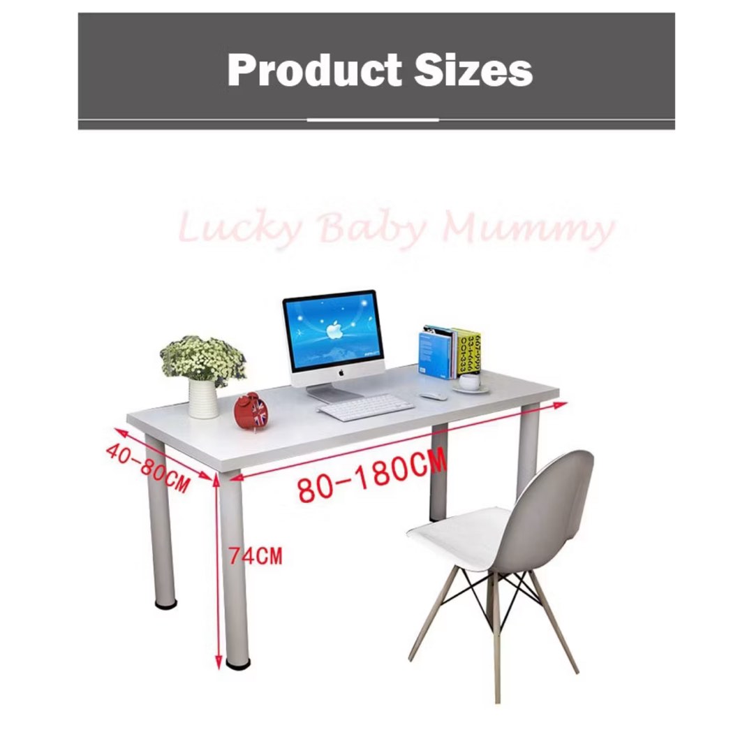 White Study Desk 80cm x 50cm, Furniture & Home Living, Furniture ...