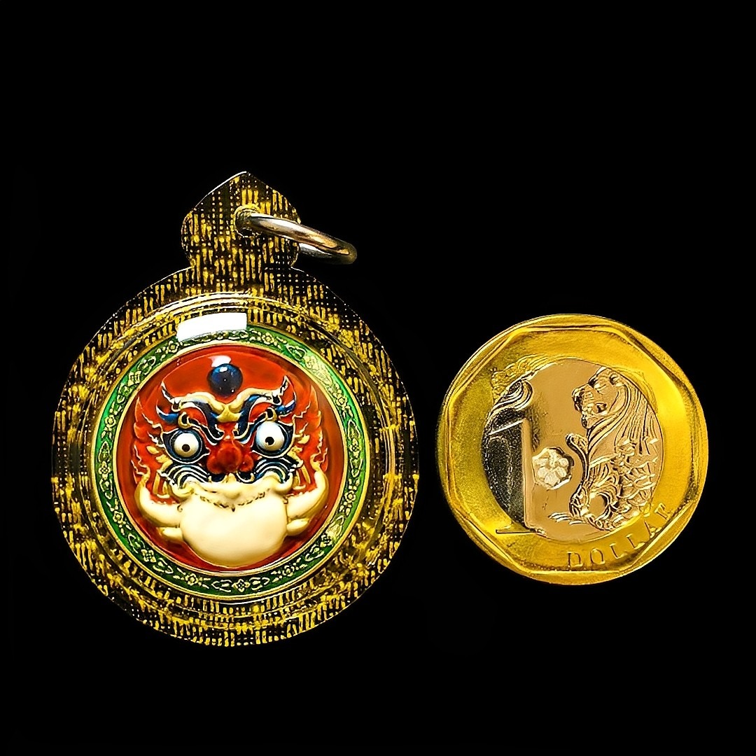 [$45] Red Face Phra Rahu/Phra Lahu Rian, LP Soon, Wat Kohwai, BE2562 ...