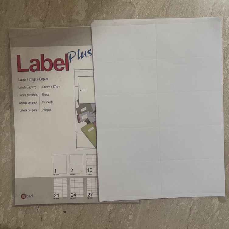 9 pcs laser/inkjet/Copier label sticker, Hobbies & Toys, Stationery ...