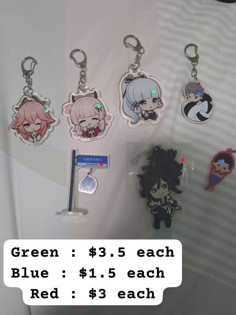 Anime Keychains , standee , genshin,hells paradise,haikyuu,blue lock ...
