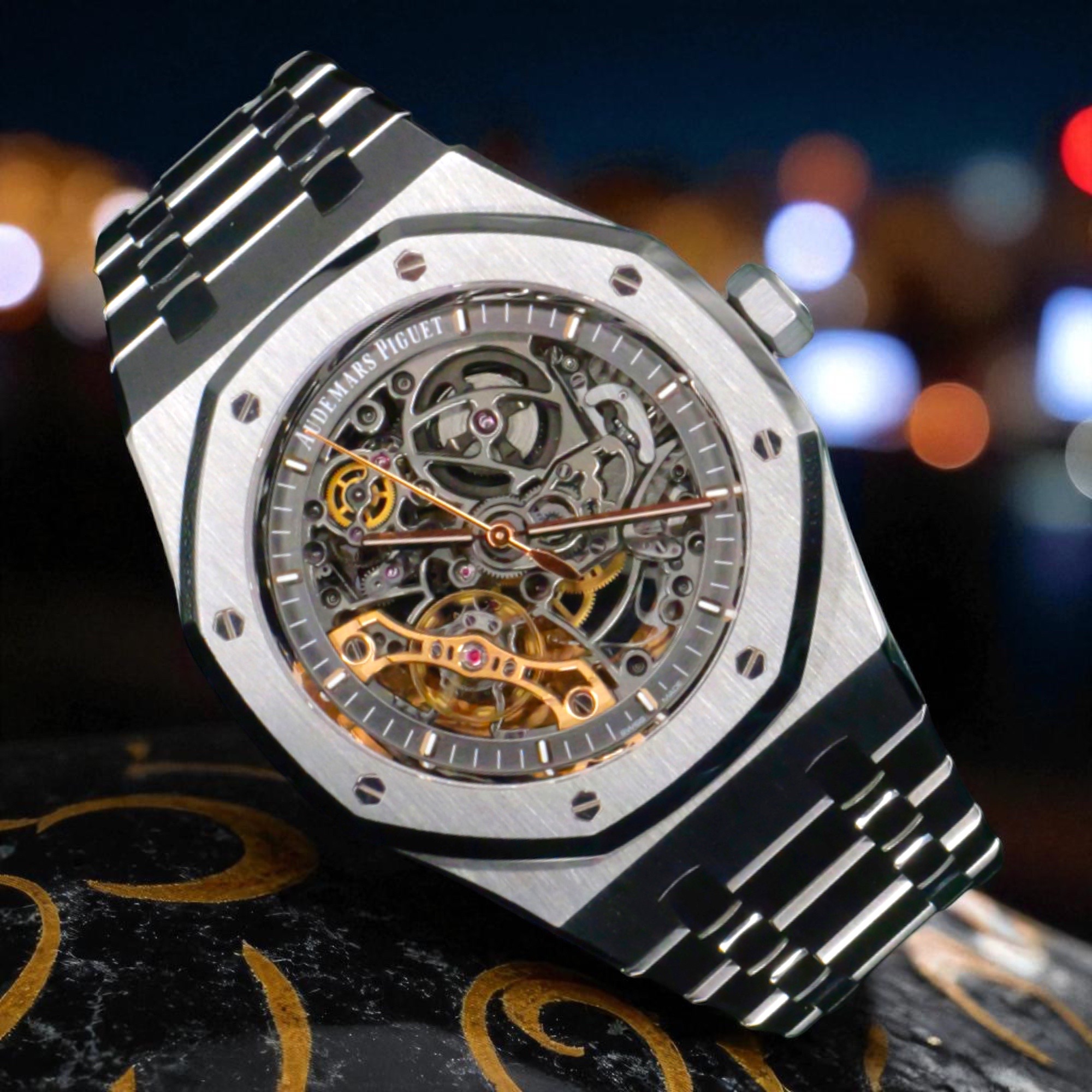 AP Openworked Audemars Piguet Royal Oak 15407st.oo Double Balance Wheel ...