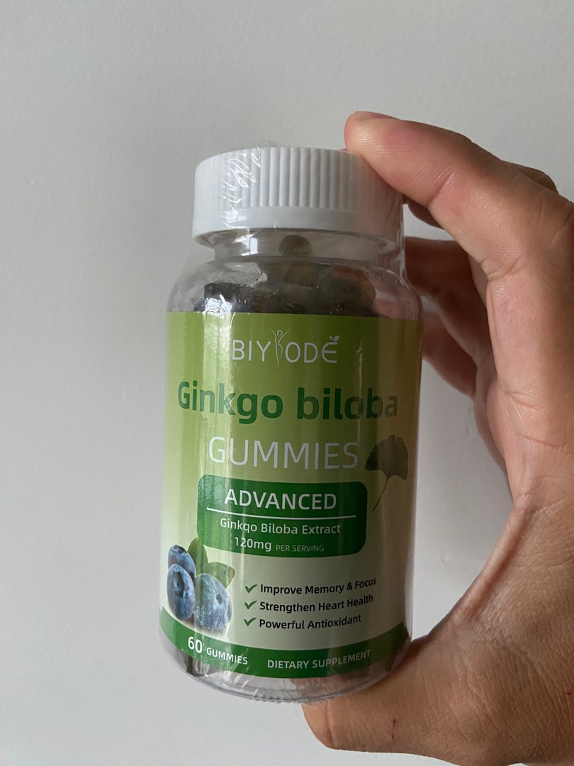 BIYODE Ginkgo Biloba Gummies - 60 Count, Health & Nutrition, Health ...