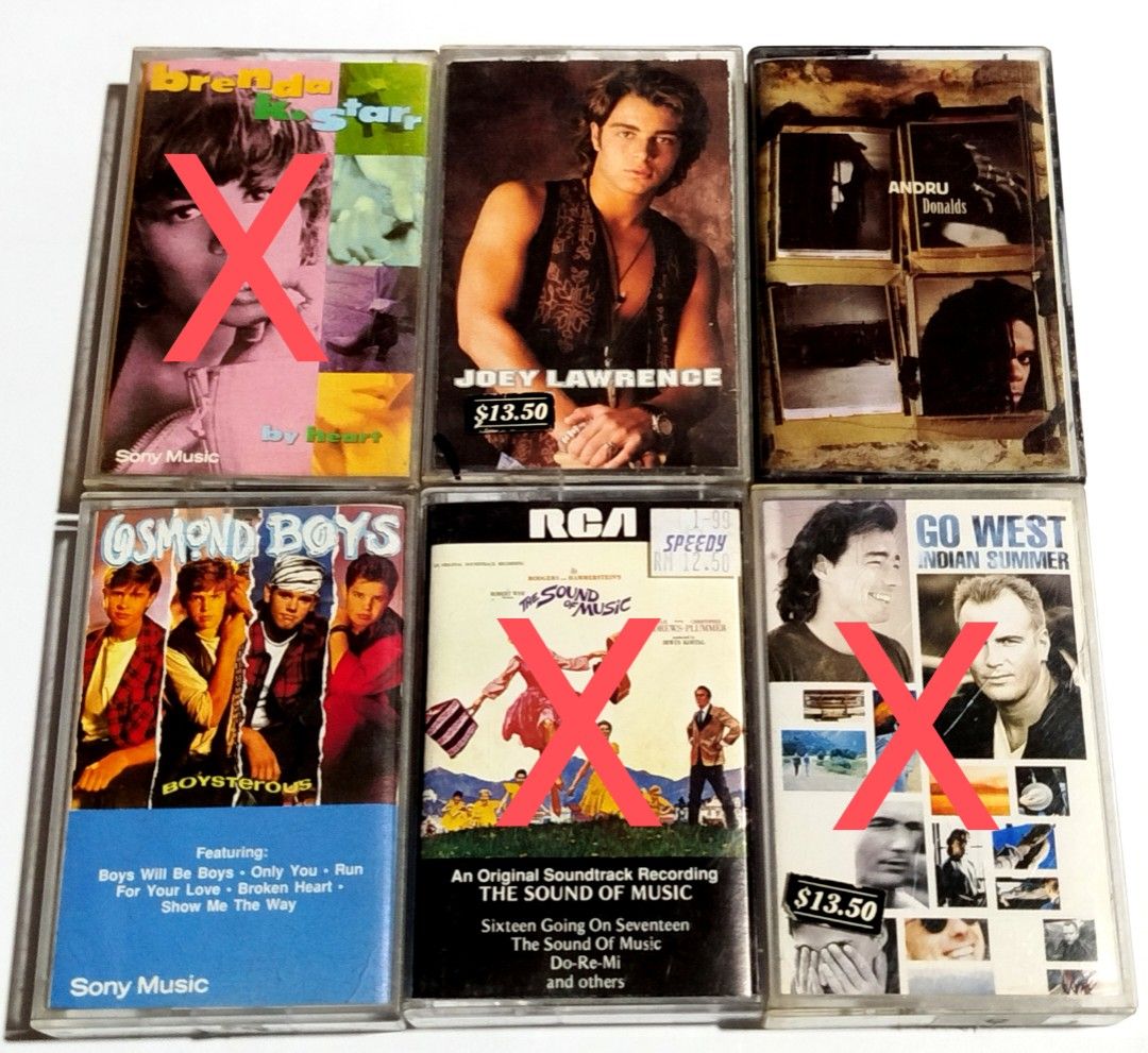 CASSETTE BRENDA K STAR JOEY LAWRENCE ANDRU DONALDS OSMOND BOYS THE SOUND OF MUSIC GO WEST INDIAN ...