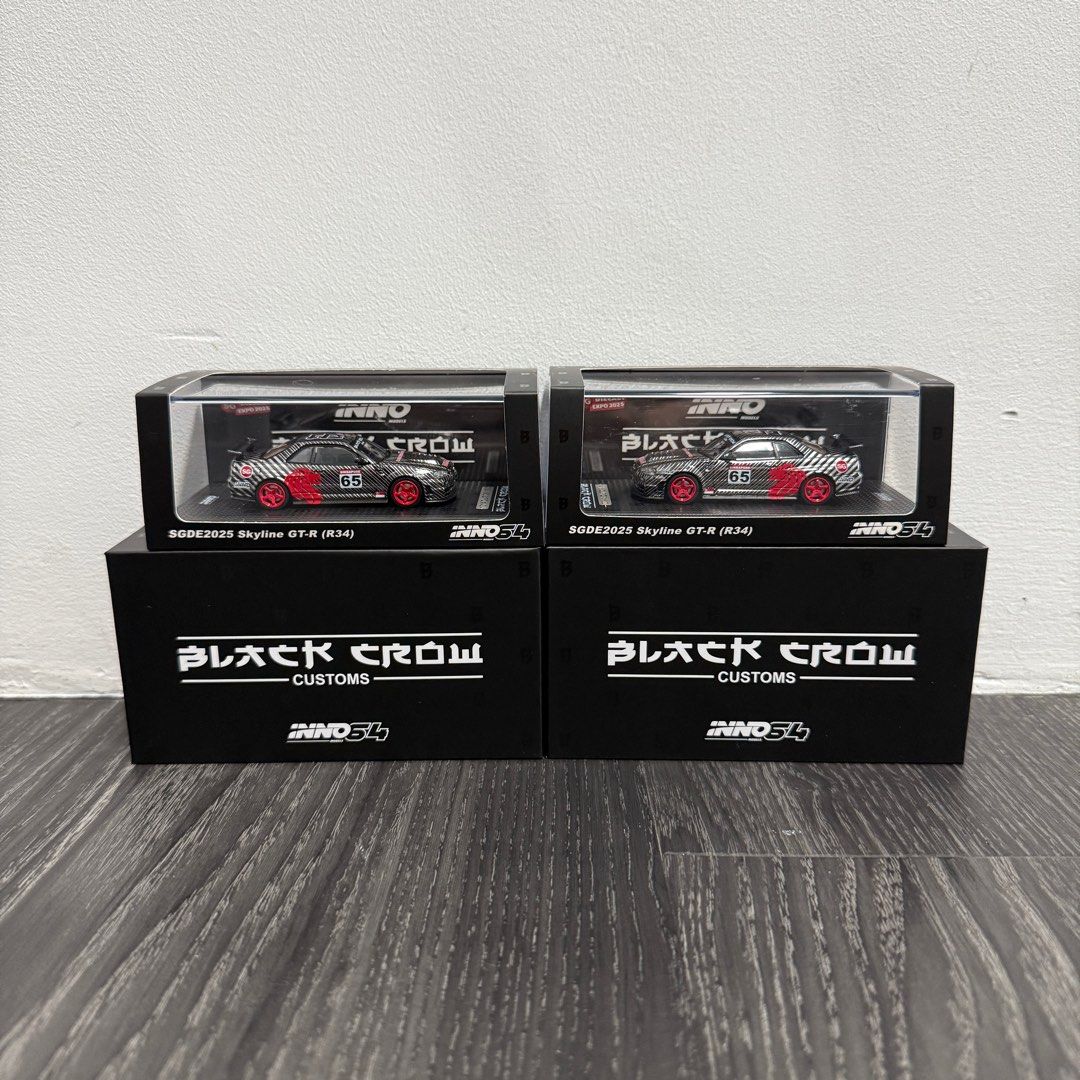[CHASE] [SGDE 2025] Inno64 Black Crow Customs Nissan Skyline GT-R R34 BLACK CROW CHASE Singapore ...