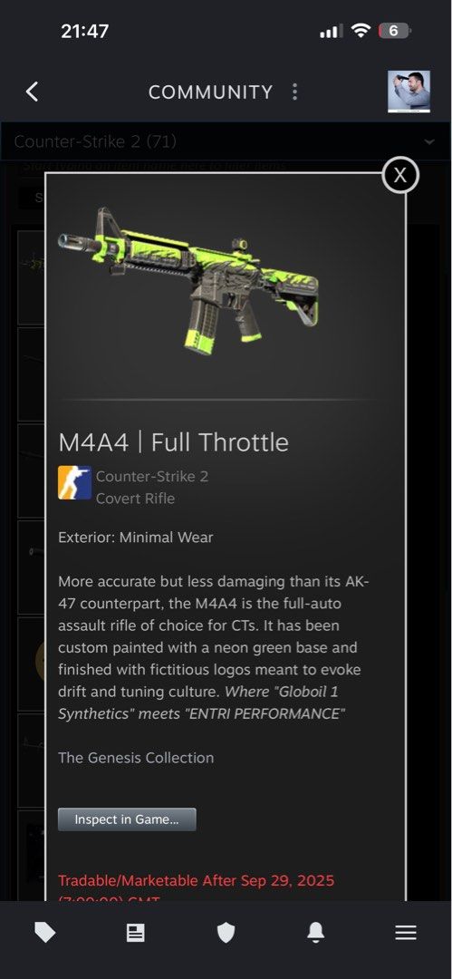 CS2 M4A4 Full Throttle, Video Gaming, Gaming Accessories, In-Game Products on Carousell