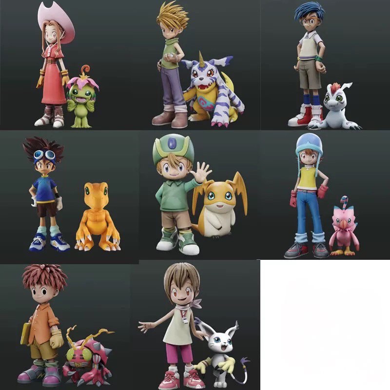 Digimon Figure Set | 8 Characters & Partner Digimons GK Anime Model ...