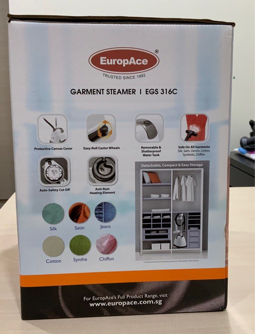 EuropAce Garment Steamer EGS 316C, TV & Home Appliances, Irons ...